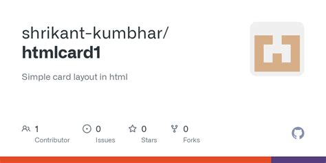 GitHub Shrikant Kumbhar Htmlcard Simple Card Layout In Html