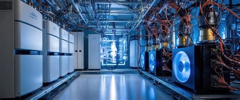 A High Tech Quantum Computing Lab Featuring Cryogenic Cooling Systems