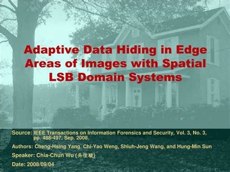 Ppt Adaptive Data Hiding In Edge Areas Of Images With Spatial Lsb Domain Systems Powerpoint