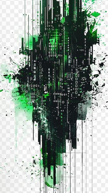 premium psd hacker decryption glitch with binary code abstract shapes an texture effect fx