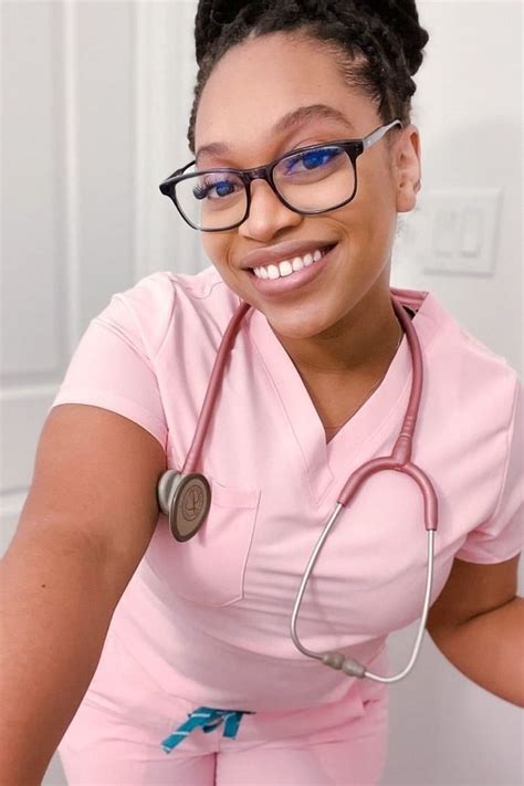 Beautiful Nurse In Pink Scrubs Scrubs Uniform Outfits Black Women