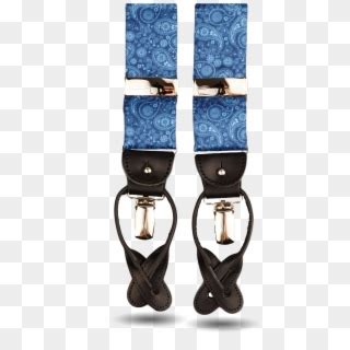 Albert Thurston Blue Paisley Leather Suspenders Strap Clipart Large