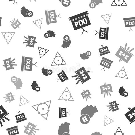 Math Seamless Whight Pattern Linear Style Stock Vector Illustration Of Object Compasses