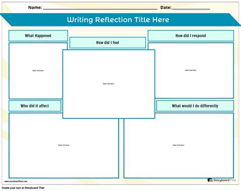 Writing Reflection Worksheets Create With Storyboard That
