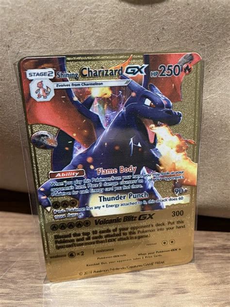 Shining Charizard Gx Gold Metal Pokémon Card £899 Picclick Uk