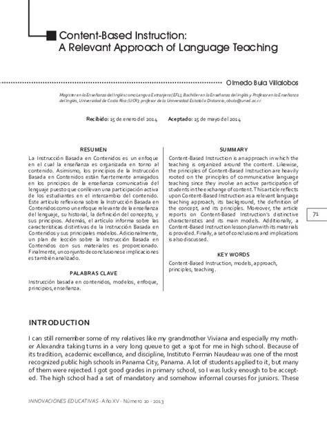 pdf content based instruction a relevant approach of language teaching