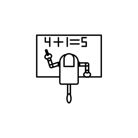 Smart Robot Teacher Robot Concept Line Vector Icon 22341858 Vector Art