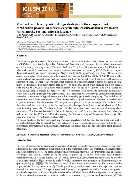Pdf More Safe And Less Expensive Design Strategies In The Composite Ac Certification Process