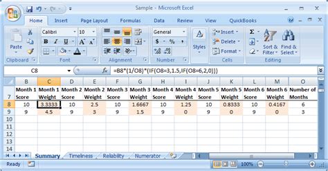 MS Excel 2007 Calculate A Weighted Value Based On Number Of Months