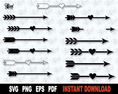 Arrow Svg Bundle Arrow Svg File For Cricut Heart Valentine Svg Cut