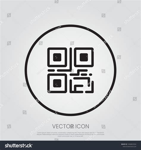 Qr Code Icon Stroke Outline Style Stock Vector Royalty Free