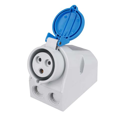 16 A Cee Stecker Pce Blue 32 Amp 3 Pin 2p E 240v Female Round Socket