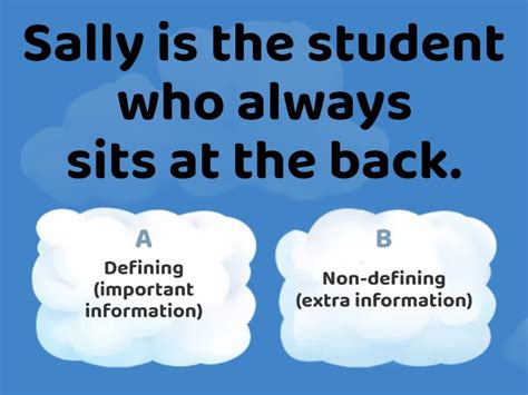 Defining Non Defining Relative Clauses Quiz
