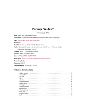 Fillable Online Cran R Project Package Midasr Cran R Project Fax Email Print PdfFiller