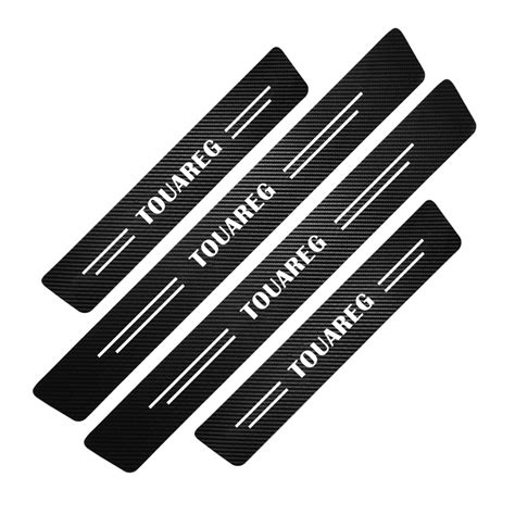 폭스바겐 투아렉용 탄소섬유 자동차 도어 씰 보호 필름 스커프 플레이트 문턱 스티커 방수 먼지 및 내마모성 4 피스 Aliexpress