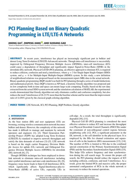 Pdf Pci Planning Based On Binary Quadratic Programming In Ltelte A