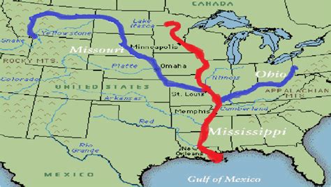 Map Of Us With Mississippi River