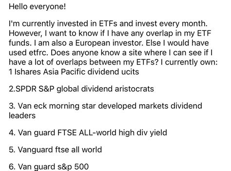 Europe Dividend Etf Overlap R Dividends