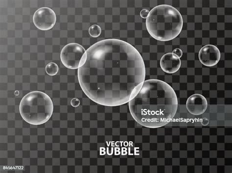 빛의 반사와 현실적인 3d 비누 거품입니다 벡터 일러스트입니다 투명 기포에 대한 스톡 벡터 아트 및 기타 이미지 기포 배경 주제 비누 Istock