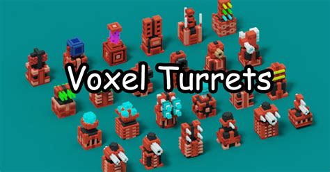 Voxel Turrets 3d Tower Models 3d Robots Unity Asset Store