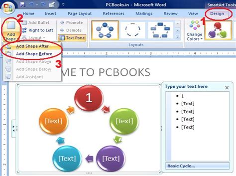 ms word tutorial applying of smart art