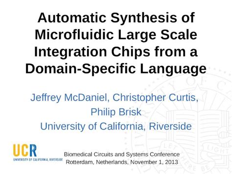 Pptx Automatic Synthesis Of Microfluidic Large Scale Integration Chips From A Domain Specific
