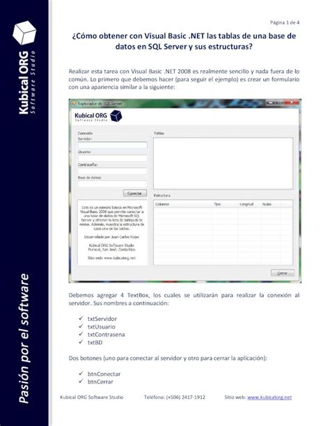 Pdf ¿como Obtener Con Visual Basic Net Las Tablas De Una Base De