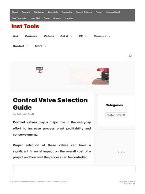 Control Valve Selection Guide Valve Selection Valve Handbook Download Free Pdf Valve