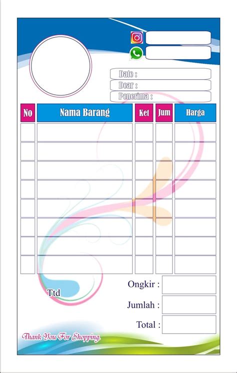 16 Contoh Resit Ideas Order Form Template Invoice Template Business