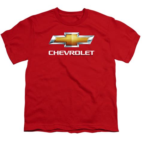 Chevy Bowtie Stacked Youth Tee Red