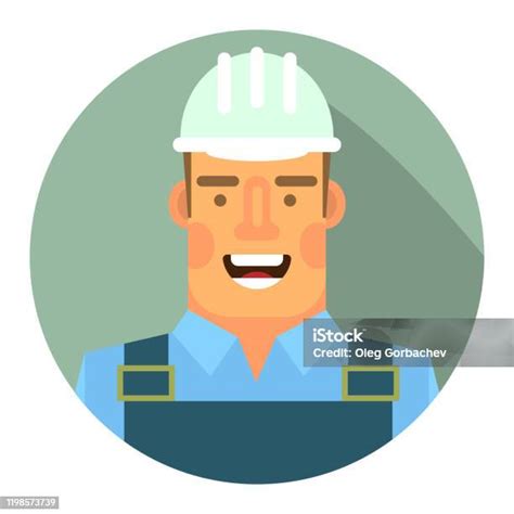 벡터 아이콘입니다 단단한 모자를 쓴 작업자의 이미지가 있는 플랫 아이콘 고용과 노동에 대한 스톡 벡터 아트 및 기타 이미지 고용과 노동 공사장 인부 남성 Istock