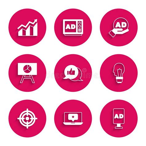 Set Customer Product Rating Laptop With Star Advertising Light Bulb Concept Of Idea Target