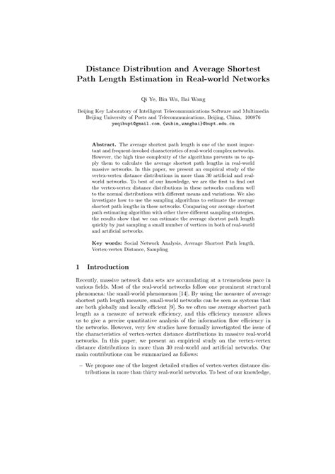 Pdf Distance Distribution And Average Shortest Path Length Estimation