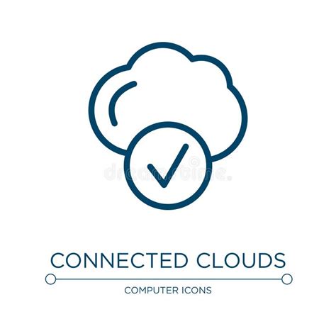 Connected Clouds Icon Linear Vector Illustration From Cloud Computing Collection Outline