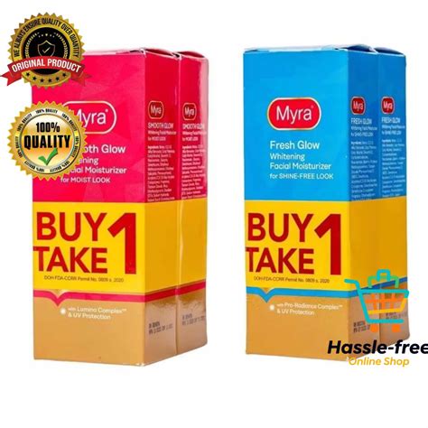 Buy 1 Take 1 Myra E Fresh Glow Smooth Glow Whitening Facial Moisturiser 2x40ml Made In