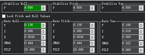 cannot increase some pid parameters in mp copter 3 4 ardupilot