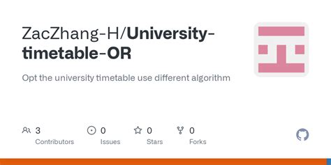 Github Zaczhang Huniversity Timetable Or Opt The University