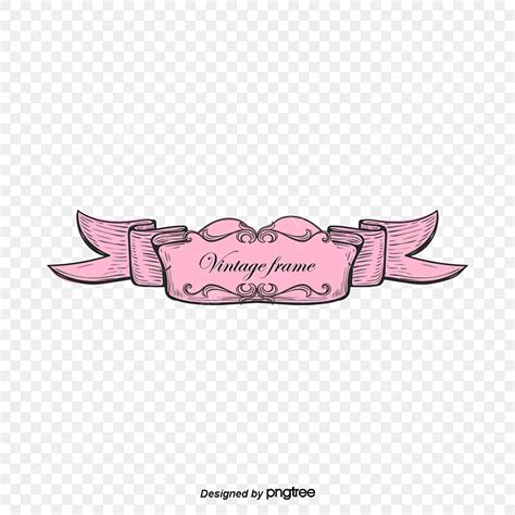 핑크 유럽 빈티지 레이스 리본 일러스트 패턴 테두리 요소 분홍 유럽 포도 수확 Png 일러스트 및 Psd 이미지 무료 다운로드 Pngtree