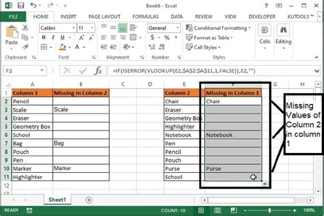 How To Compare Two Columns For Highlighting Missing Values In Excel