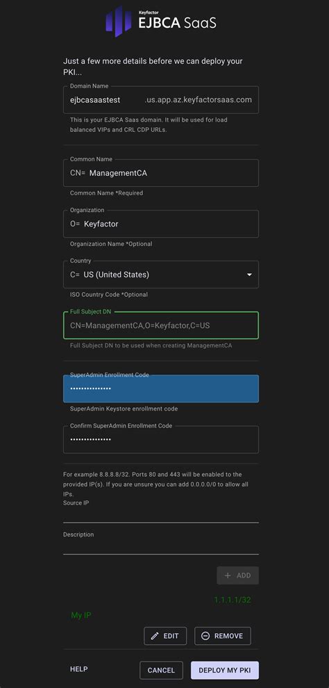 Deploy EJBCA SaaS Azure