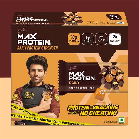 Max Protein Bar Daily Salt And Caramel Bar Ritebite Max Protein