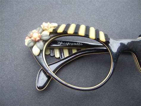 Schiaparelli Extremely Rare Resin Floral Cabana Sungl Gem