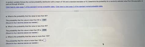 Solved A Random Variable Follows The Normal Probability Chegg