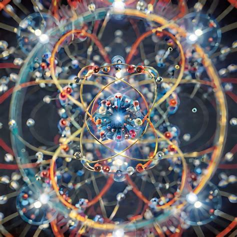 Colorful Atomic And Molecular Structure Illustration Stock Illustration