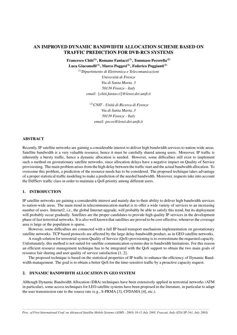 pdf an improved dynamic bandwidth allocation scheme based on traffic