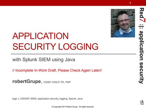 Application Security Logging With Splunk Using Java Pptx