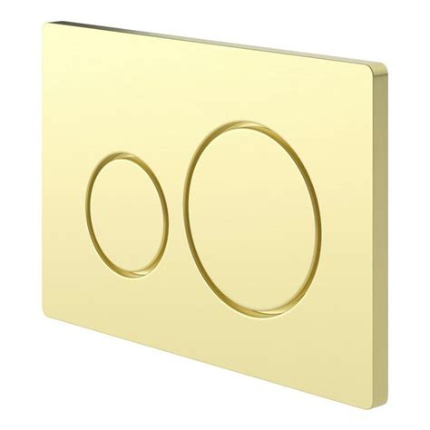 Alessio Round Push Button Flush Plate Brushed Brass Bath And Tile