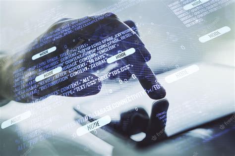 Premium Photo Multi Exposure Of Abstract Graphic Coding Sketch With World Map And Hand Working