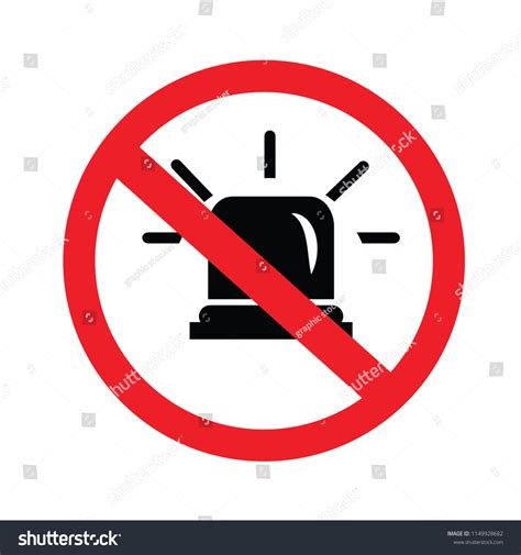 No Flashing Alarm Signal Siren Sign Stock Vector Royalty Free Shutterstock