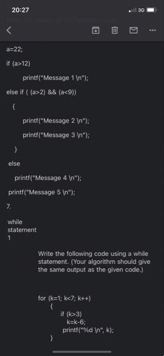 solved 20 25 3g e 4 write the output of the following code
